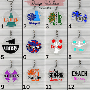Personalized Cheerleader Name Keychains Dance Keychain Cheer Backpack ...