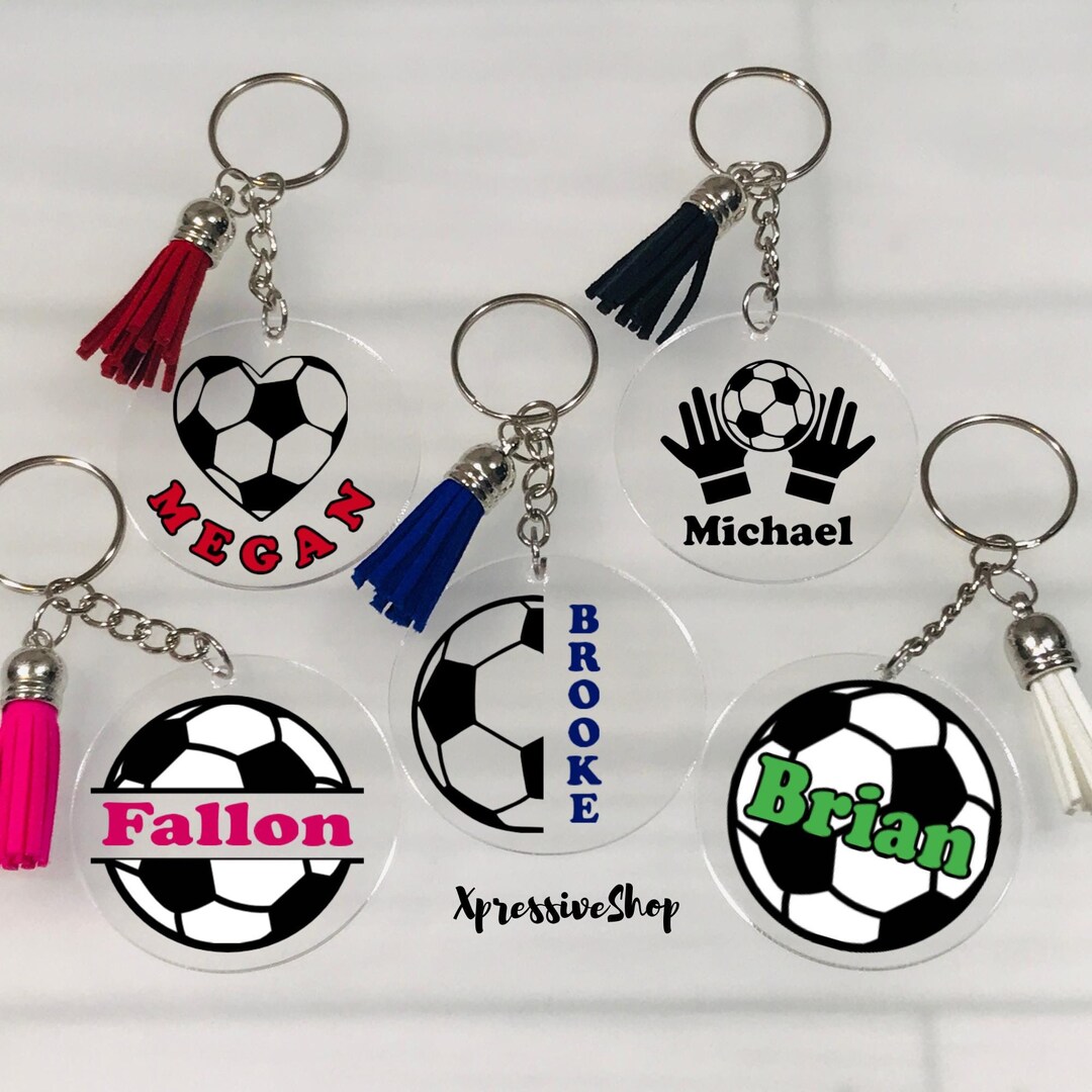 Personalized Soccer Keychain, Soccer Team Gift, Soccer Bag Tag, Soccer ...
