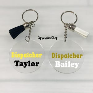 Personalized Dispatcher Keychain, Thin Gold Line Gift, Telecommunicator ...