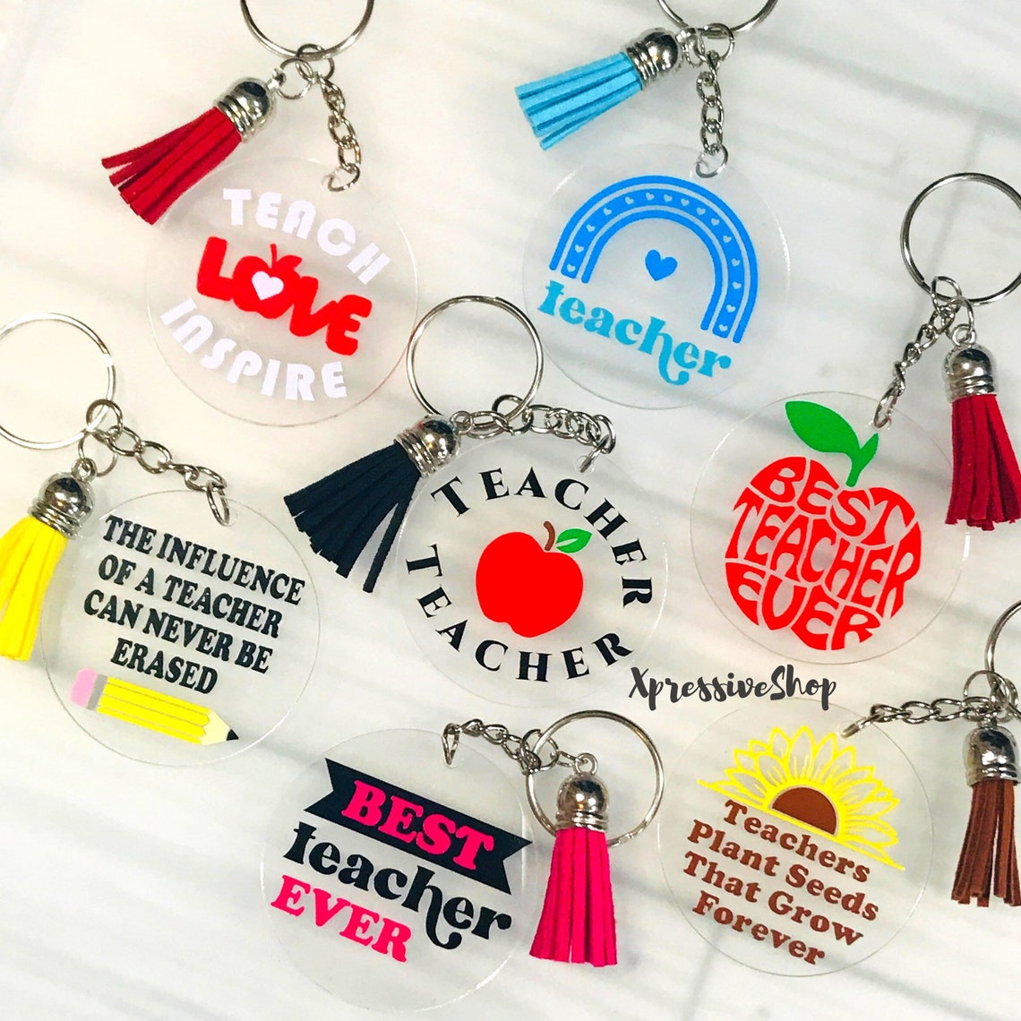 Teacher Keychain Teacher Appreciation Week Gift Apple - Etsy