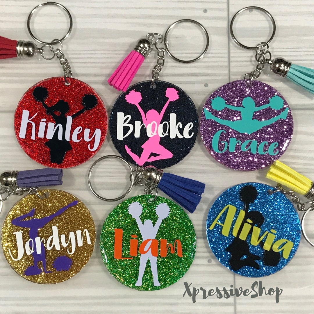 Personalized Cheerleader Keychains Cheer Keyring With Tassel - Etsy