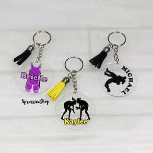Personalized Wrestling Keychain: Wrestler Singlet Team Bag Tag - Etsy