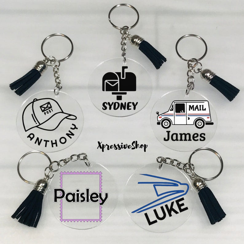 Personalized Mail Truck Keychain | Custom USPS Letter Carrier Gift ...