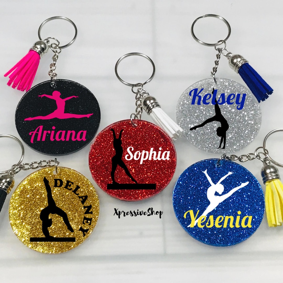 Personalized Gymnast Keychain, Gymnastic Dancer, Gymnast Keychain ...