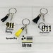 Personalized 911 Dispatcher Keychain, Thin Gold Line Gift ...