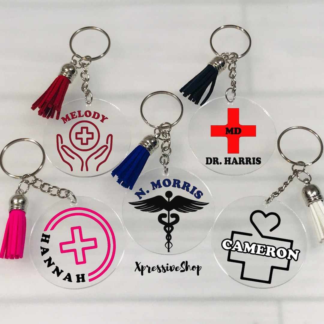Personalized Doctor Keychain, MD Medical Keychain, Physician Keychain ...