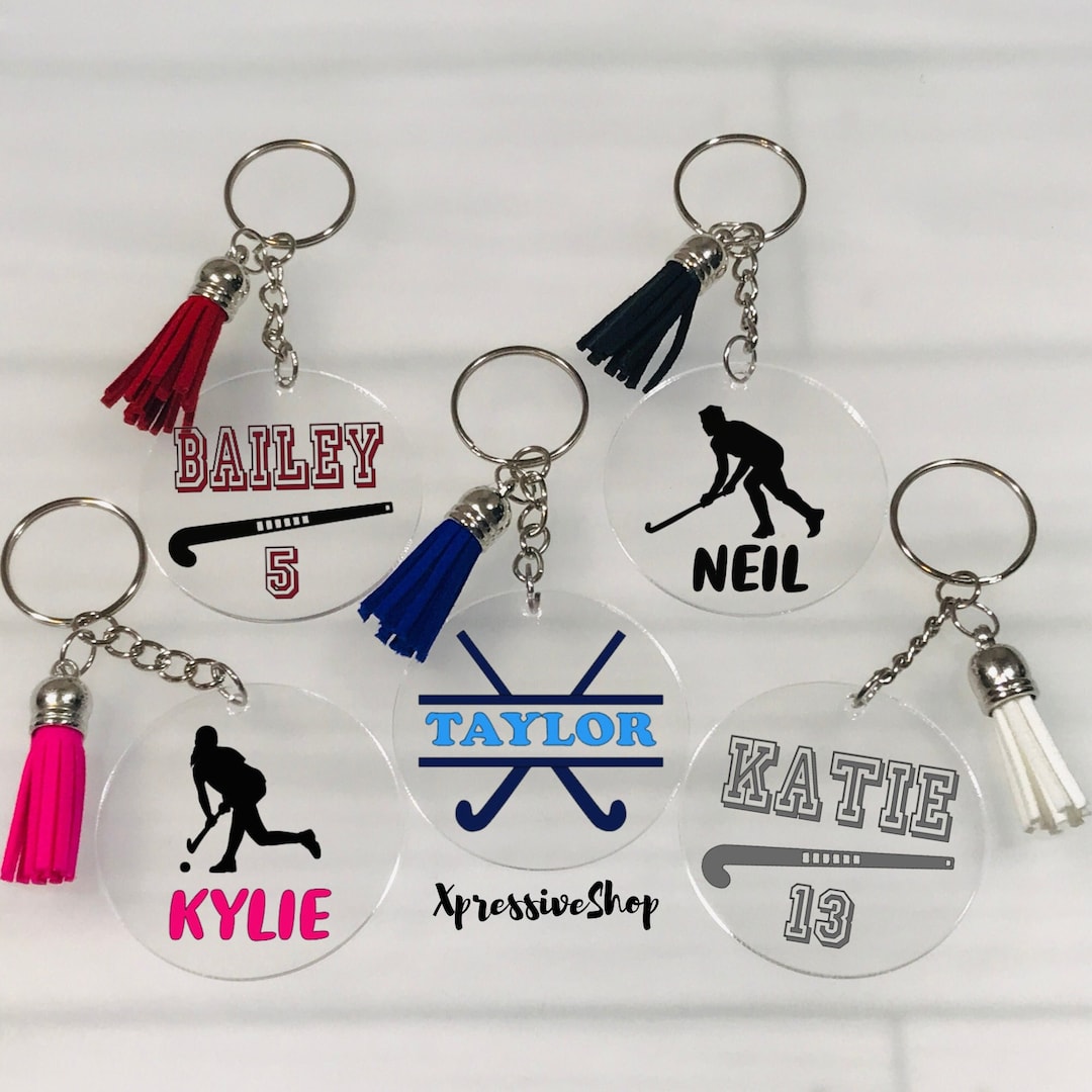 Personalized Field Hockey Keychain, Field Hockey Gift, Field Hockey ...