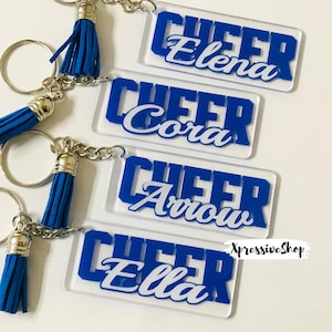 Personalized Cheerleader Name Keychains Dance Keychain Cheer Backpack ...