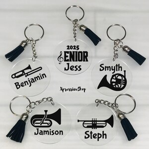 Personalized Marching Band Keychain, School Band Gift, School Band ...