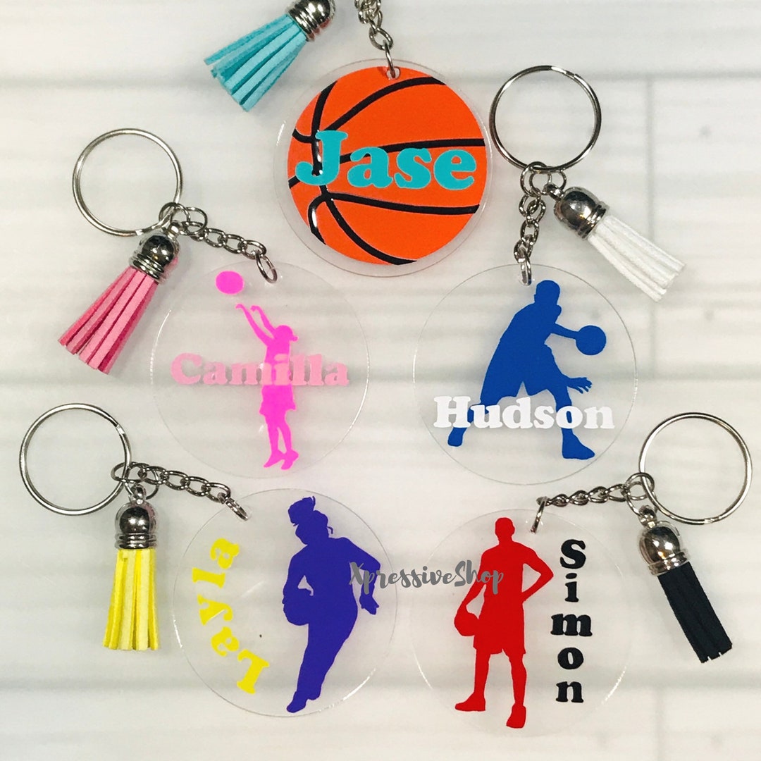 Personalized Basketball Keychain, Basketball Bagtag, Basketball Coach ...
