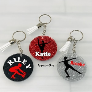 Personalized Glitter Figure Skating Keychain: Synchro Skater Gift, Ice ...