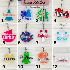 Personalized Cheerleader Name Keychains Dance Keychain Cheer Backpack ...