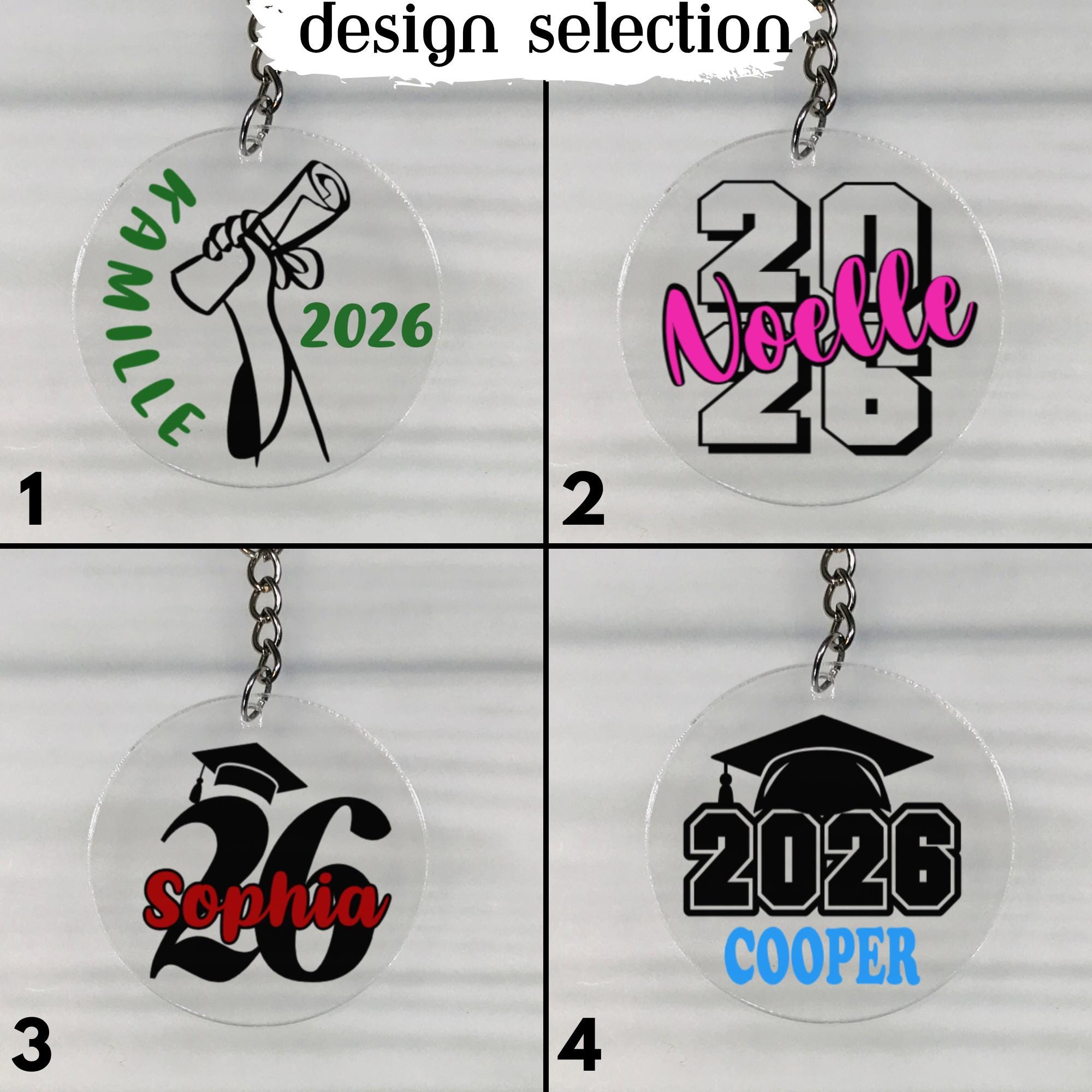 Personalized 2026 Graduate Keychain | Acrylic Senior Graduation Cap ...