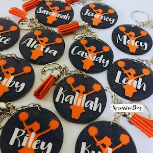 Personalized Cheerleader Keychains | Cheer Backpack Tag| Cheer Team ...
