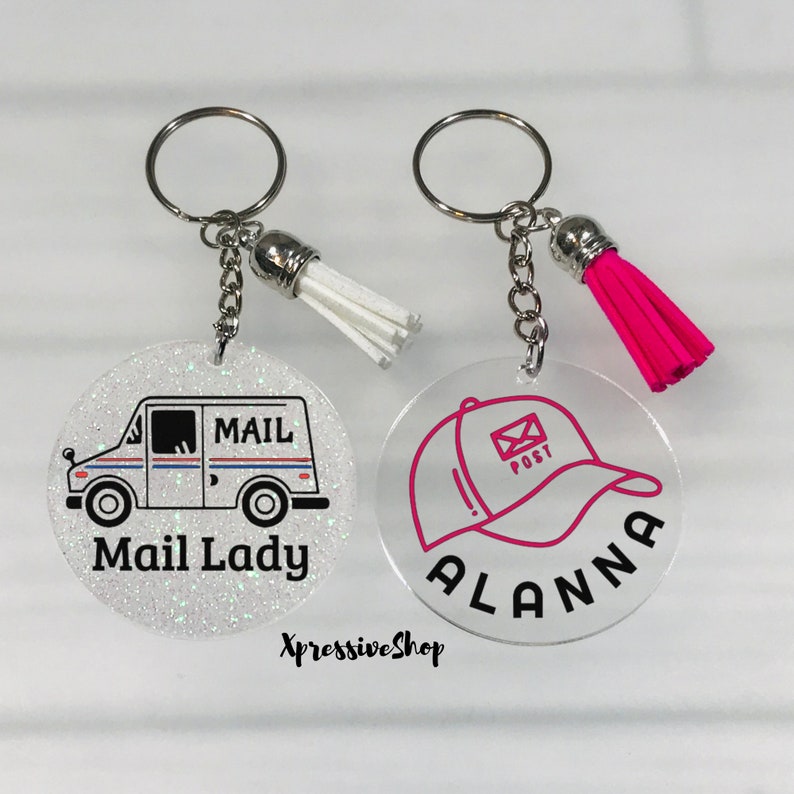 Personalized Mail Truck Keychain | Custom USPS Letter Carrier Gift ...