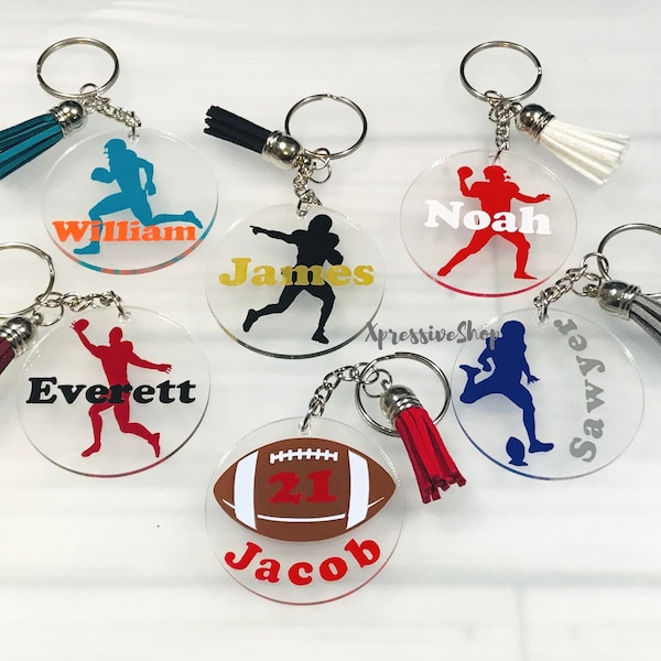 Football Keychain - Etsy