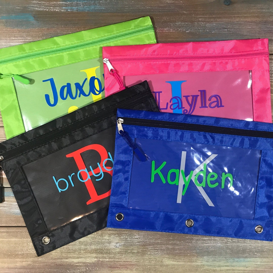 Personalized Monogram Name Pencil Pouch for Kids | Crayon Bag Case ...