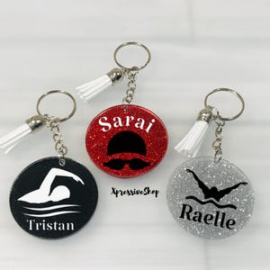 Personalized Swim Keychain, Swimmer Keyring, Swimmer Gift, Dive Team ...