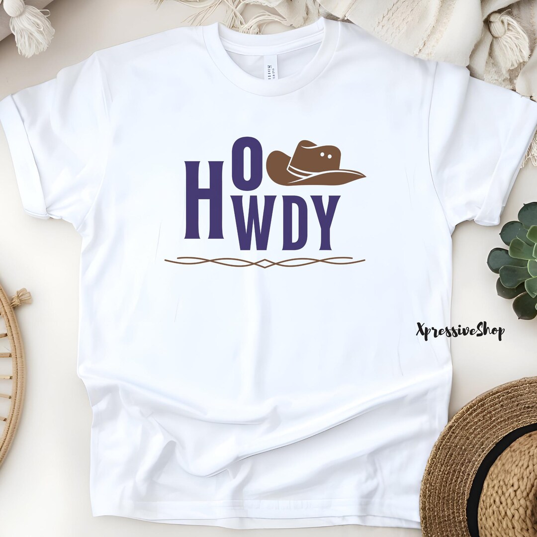 Howdy Western Cowboy Hat T-shirt, Western Chic Design, Howdy Cowboy ...