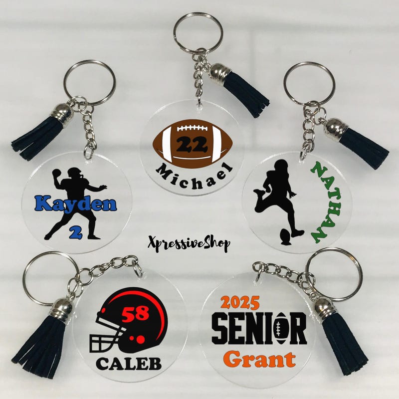 Football Keychain - Etsy