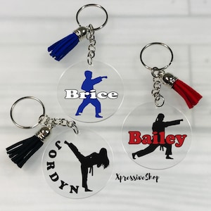 Personalized Martial Arts Keychain: Karate, Judo, Jiu Jitsu Taekwondo ...