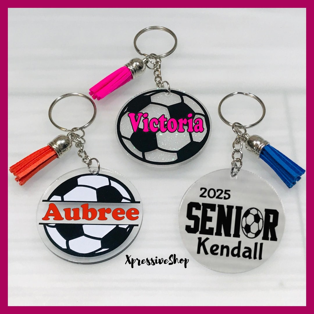 Personalized Soccer Keychain, Soccer Team Gift, Soccer Bag Tag, Soccer ...
