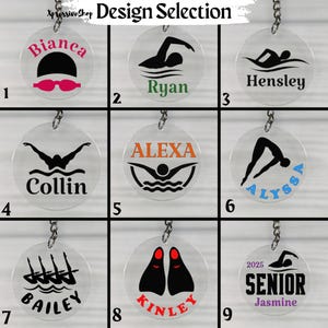 Personalized Swim Keychain, Swimmer Keyring, Artistic Swim, Dive Team ...