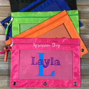 Personalized Monogram Name Pencil Pouch for Kids | Crayon Bag Case ...