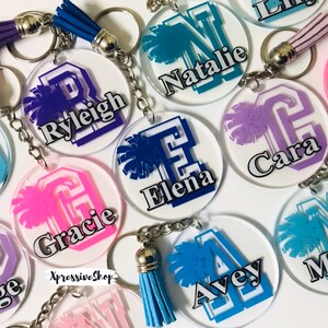 Personalized Cheerleader Name Keychains Dance Keychain Cheer Backpack ...