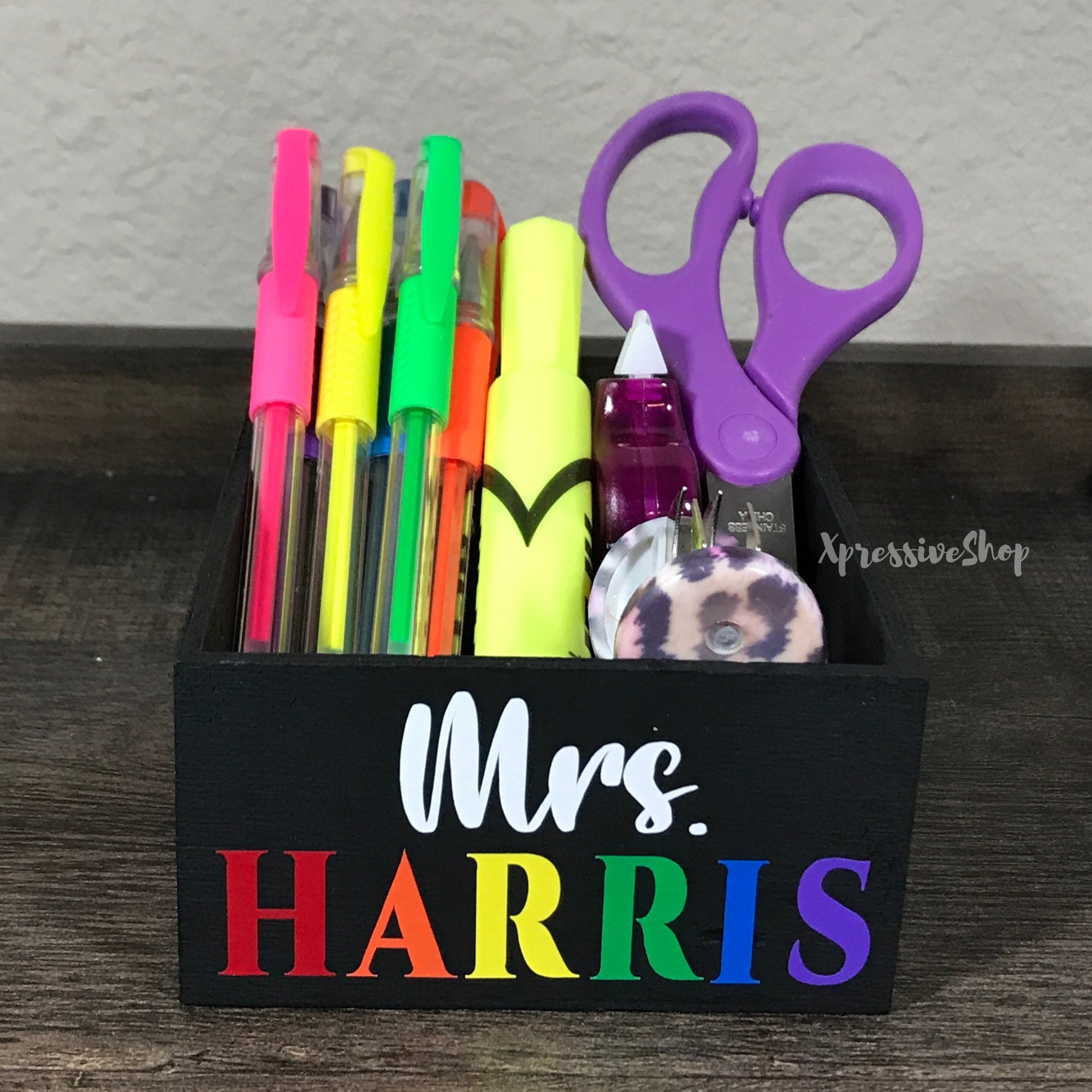 Personalized Paper Clip Holder Teacher Desk Organizer - Etsy
