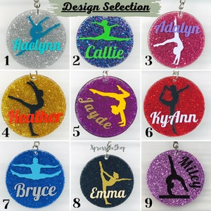 Personalized Gymnast Keychain Gymnastic Dancer Gymnast Keychain Gymnast ...