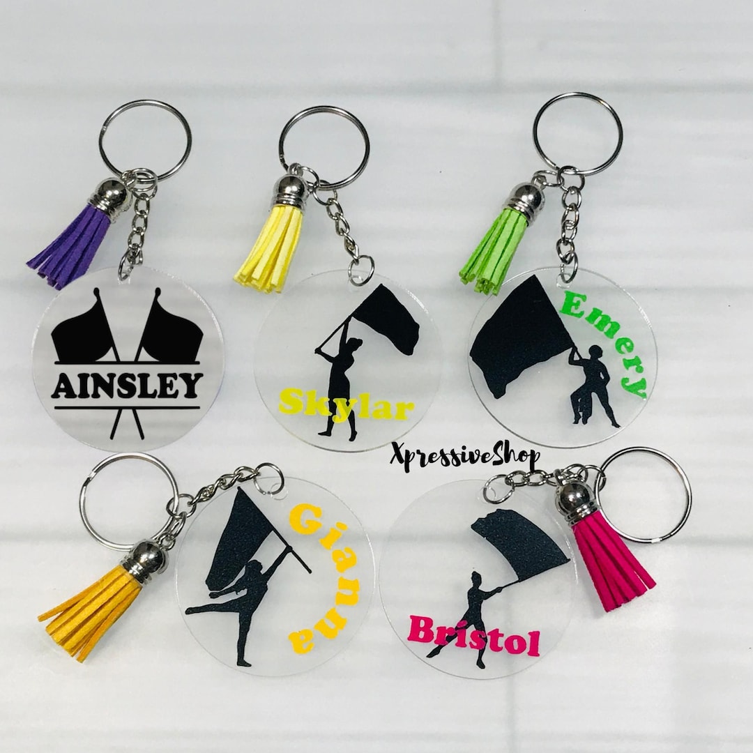 Personalized Color Guard Keychain, Color Guard Bag Tag, Color Guard ...