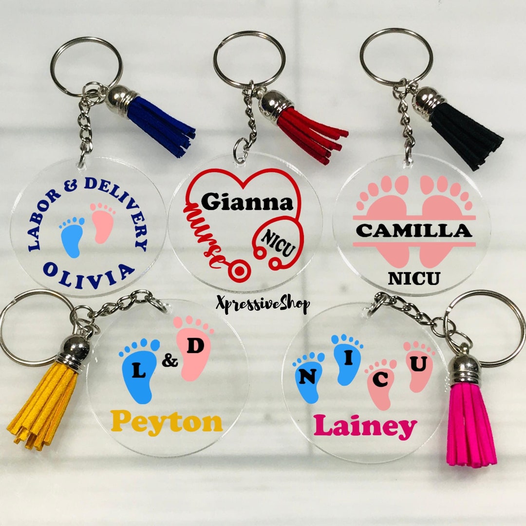 Personalized NICU Keychain, Nicu Bag Tag, Nicu Nurse Keychain, Labor ...
