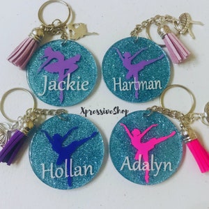 Personalized Ballet Keychain, Ballerina Recital Gift, Pointe Shoes ...