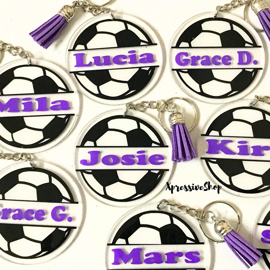 Personalized Soccer Keychain, Soccer Team Gift, Soccer Bag Tag, Soccer ...