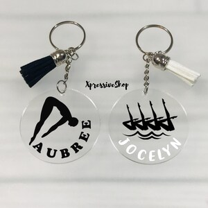 Personalized Swim Keychain, Swimmer Keyring, Artistic Swim, Dive Team ...