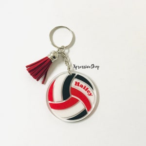 Personalized Volleyball Keychain, Volleyball Bag Tag, Volleyball Coach ...