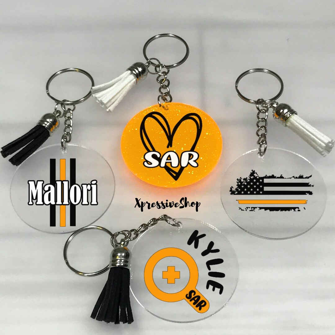 Personalized Thin Orange Line Gift, Thin Orange Line Keychain, Search ...