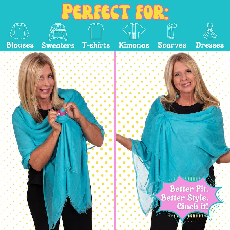 Cinch It! 5-pack Clothing Clips - No-sew Fit & Style for Tshirts ...