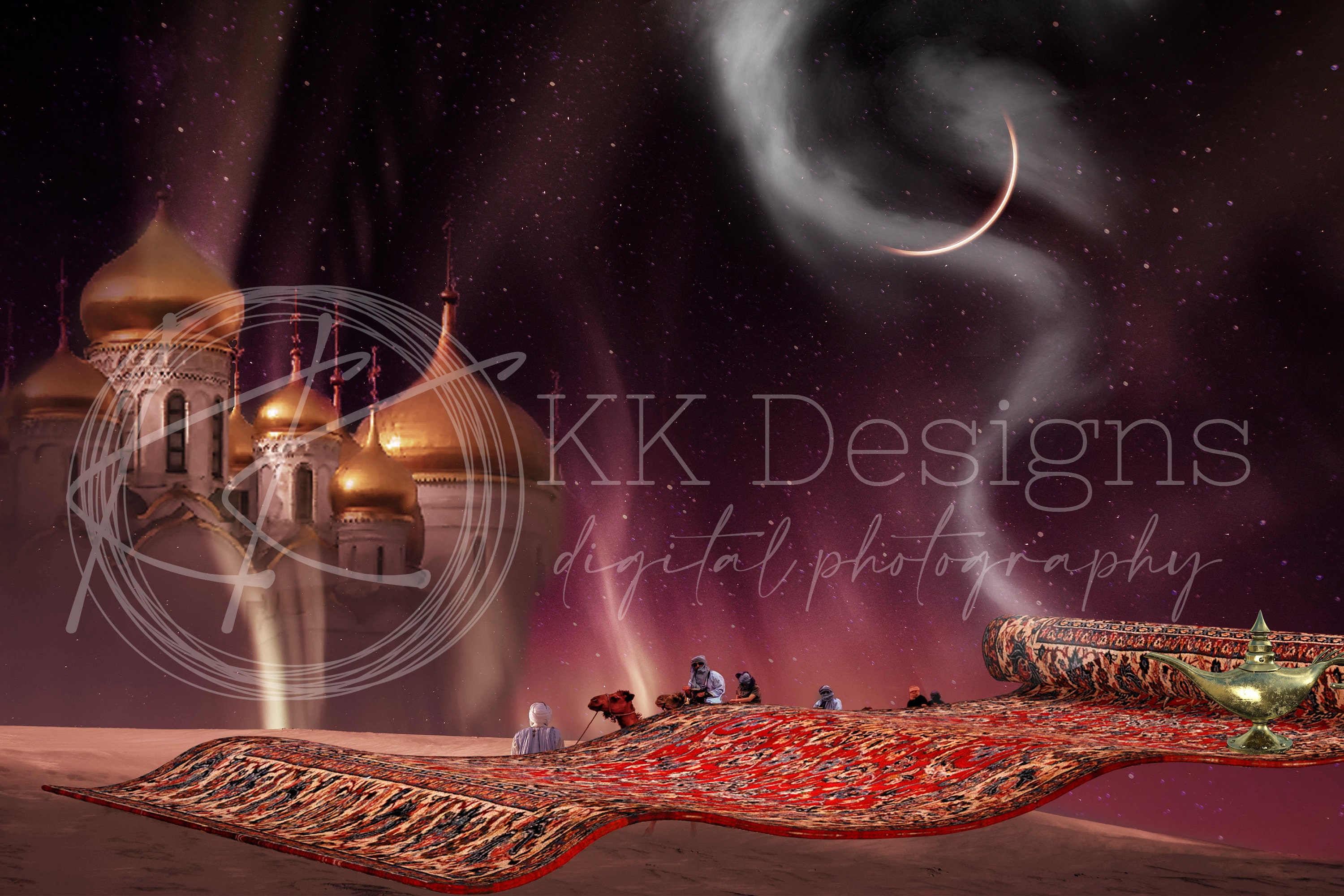 Arabian Night Magic Carpet Arabian Night Digital Background | Etsy