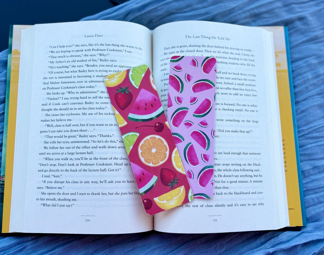 Watermelon Summery Fruit Pattern Laminated Paper Bookmarks for Summer ...