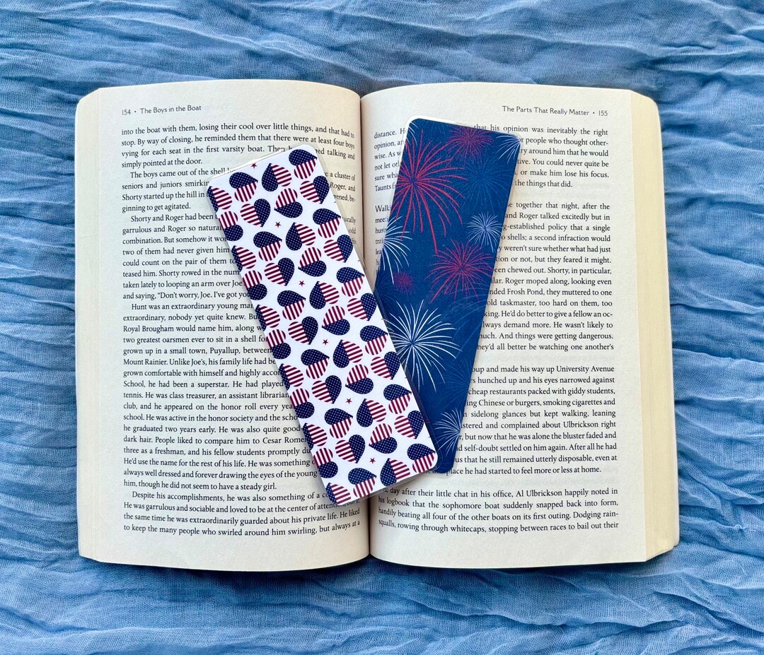 Firework Pattern Laminated Bookmark – Festive Accessory for Book Lovers ...