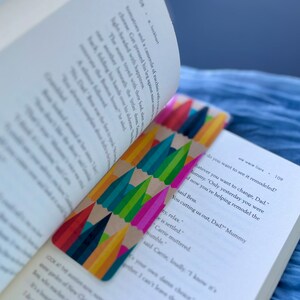 Back to School Paper Bookmark, Laminated, Fun School Supplies Pattern ...