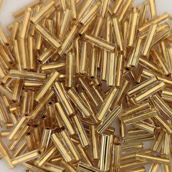 Gold Bugle Beads - Etsy