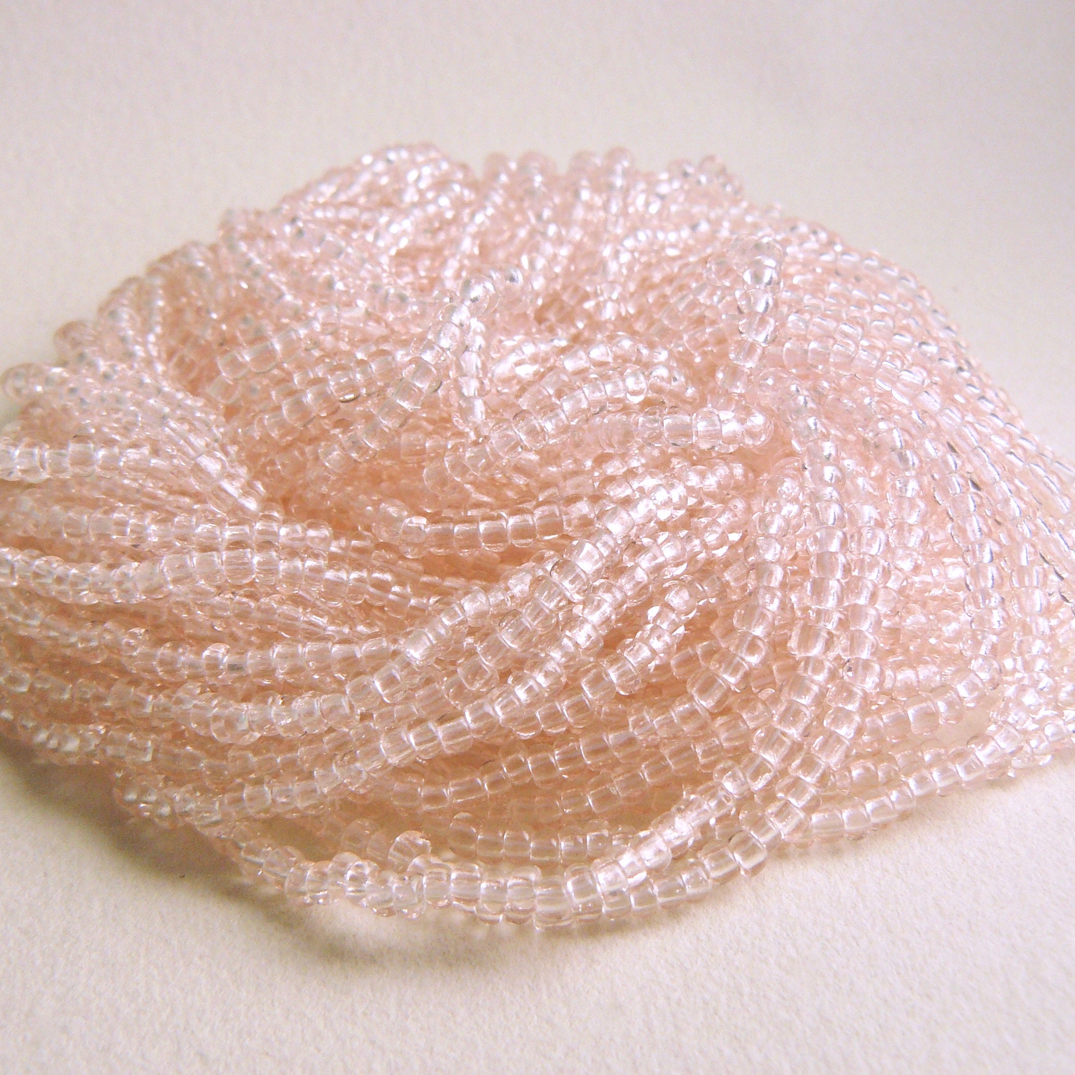 LIGHT ROSALINE PINK Peach Shell Coral Size 10/0 Vintage Czech - Etsy