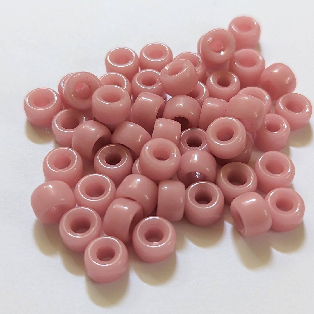 PALE BUBBLEGUM PINK Cheyenne Greasy Vintage Czech 9 Mm Sintered Glass ...