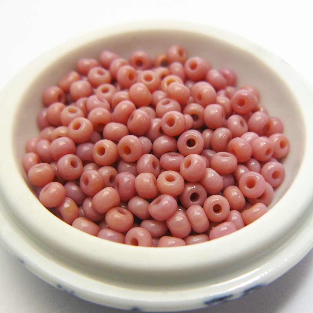 OPAL CHEYENNE PINK Size 7/0 Vintage Czech Seed Beads Colorfast Undyed ...