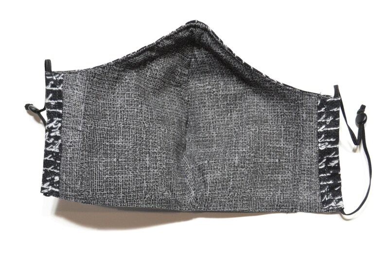 Black Script Mask 3 Layer Nose Wire Handwriting | Etsy