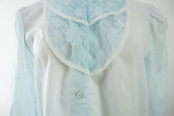 1970s cotton lace ruffle collar blouse | 70s blouse |… - Gem