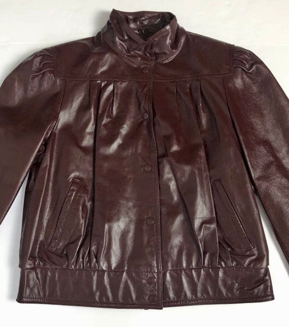 80s Leather Jacket | Vintage Leather Coat | Puffy Sle… - Gem